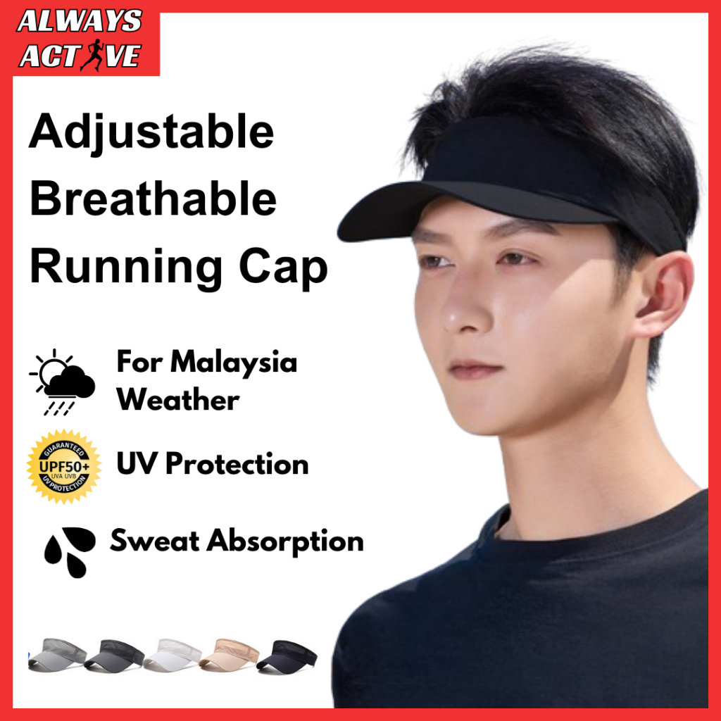 Adjustable Running Cap Quick Dry Topi Running Hat Topi Jogging Cap ...