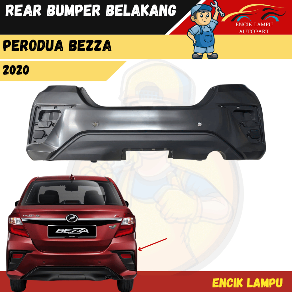Perodua Bezza 2016 & 2020 Rear Bumper PP Plastic Malaysia (BUMPER ...