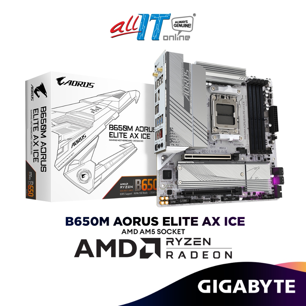 Gigabyte B650m Aorus Elite Ax Ice Micro Atx Matx Amd White