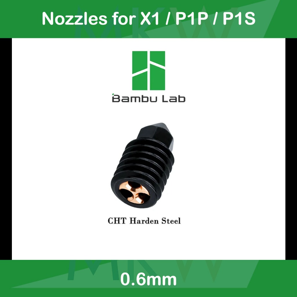 High Flow CHT Style Nozzle 1.75mm for Bambu Lab X1 / P1P / P1S | Shopee ...