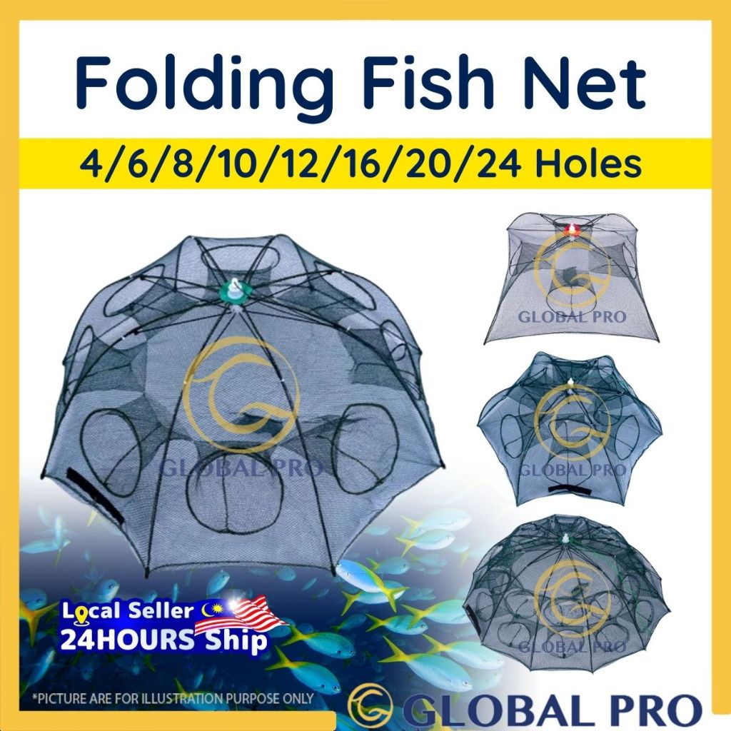 Retractable Portable Fishing Net Fish Net Cage Foldable Fishing Bait ...