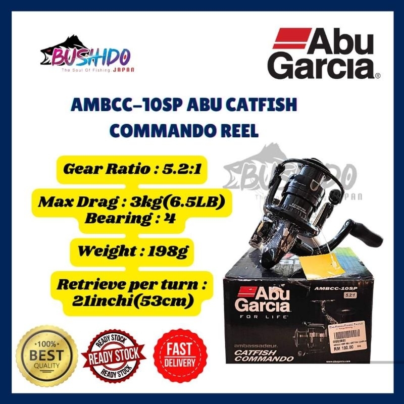 💥 AMBCC-10SP ABU CATFISH COMMANDO REEL💥 | Shopee Malaysia