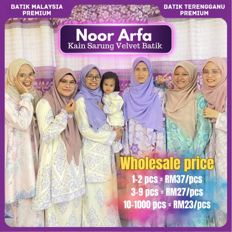 NOOR ARFA Kain Sarung Batik | Batik Malaysia Pastel Terengganu | Shopee ...