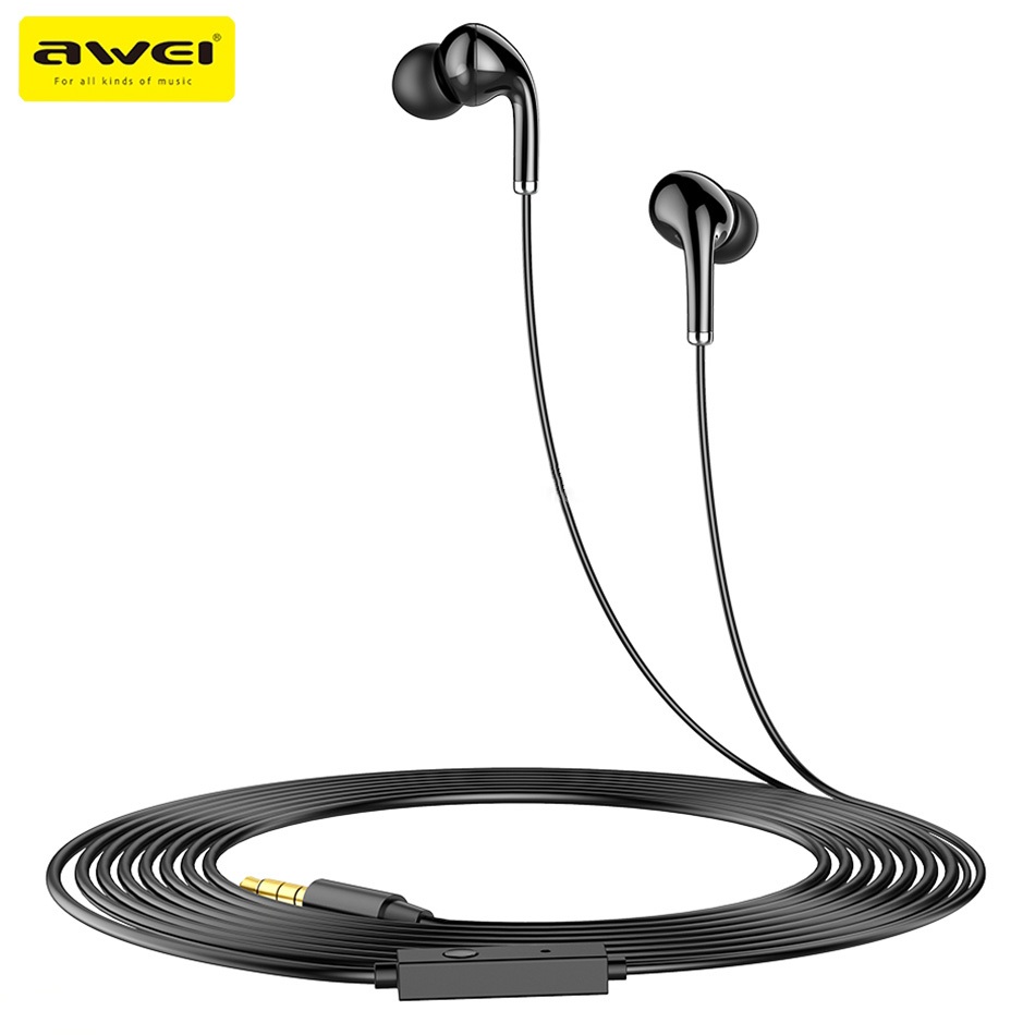 Awei ORIGINAL PC-6 In-Ear Wired Earphone 3.5mm Plug Headset with Wire ...