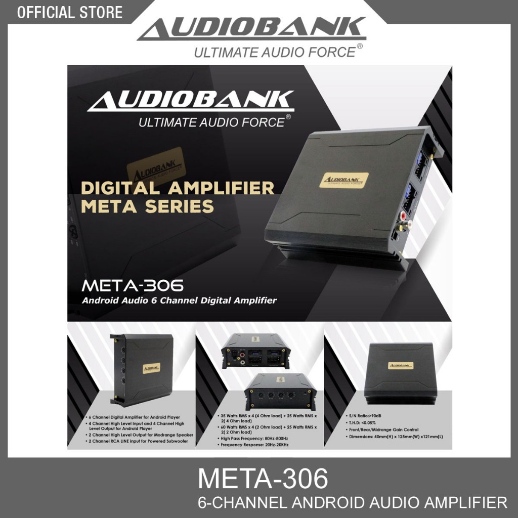 AUDIOBANK Car Audio META-306 6-Channel Power Car Amplifier for Car ...