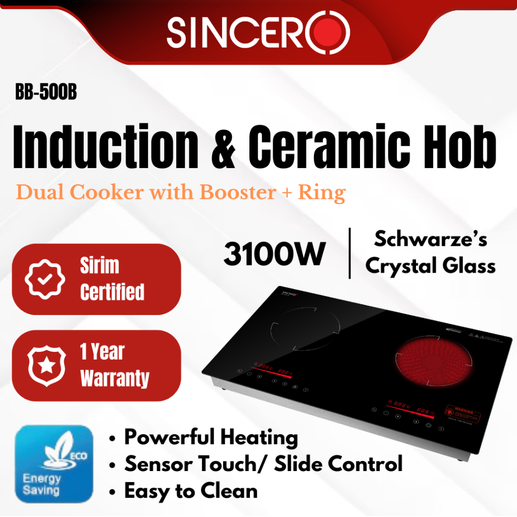SINCERO 3100W Induction and Ceramic Cooker BM-500B | Shopee Malaysia