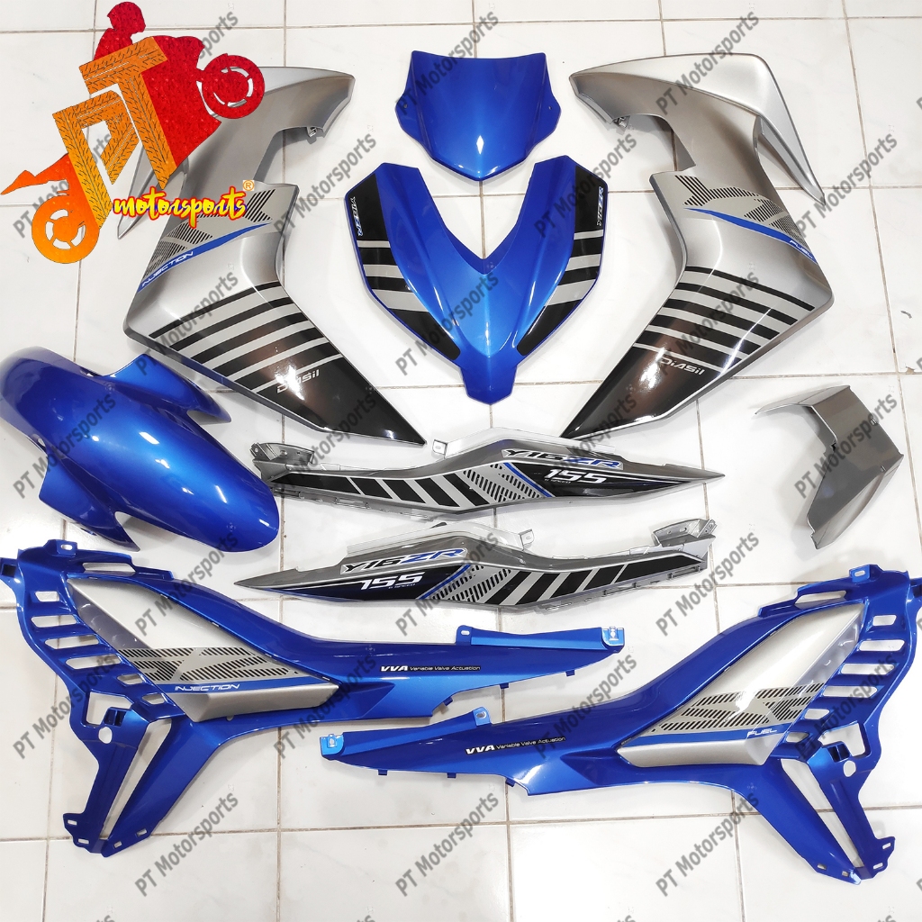 Yamaha Y16 Y16ZR COVER SET Bodyset CUSTOM Y16ZR Blue Silver Purba Biru ...