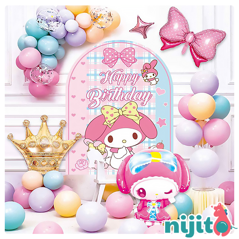 Nijito -Macaron Pink Purple Melody Birthday Balloon Aluminium Foil ...