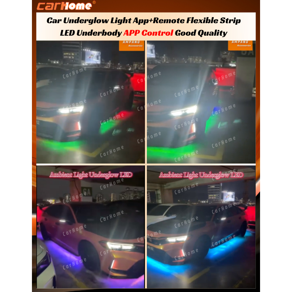 Car Underglow Light Flexible Strip LED Underbody Lights APP Control Car ...