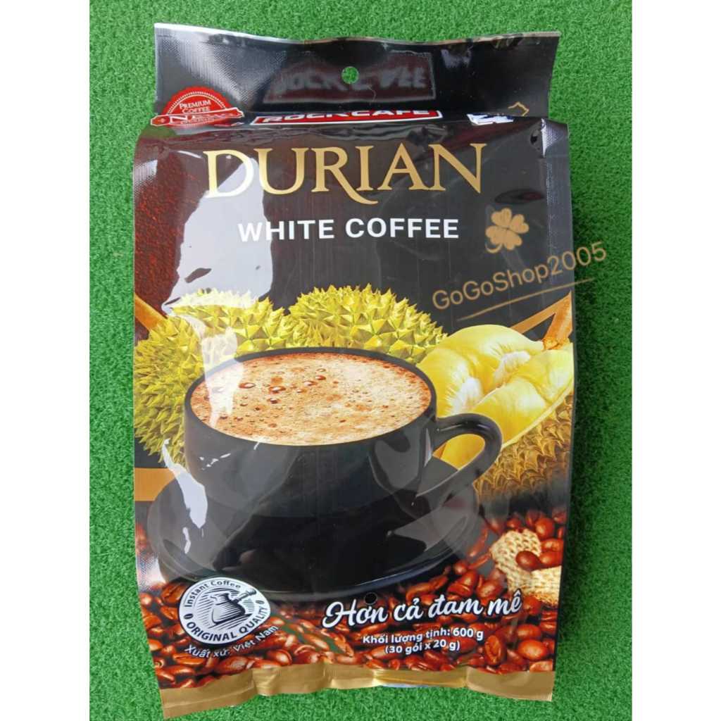 [ VIETNAM ] ROCKCAFE Ca Phe Sau Rieng/ Durian White Coffee 600g ( 30 goi x 20 g ) 越南榴莲白咖啡 ...