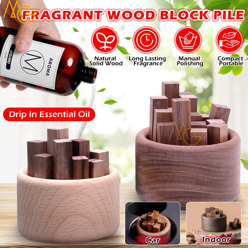 Aroma Wood Diffuser Essential Oil Diffuser Aromatherapy Cylinder Beech ...