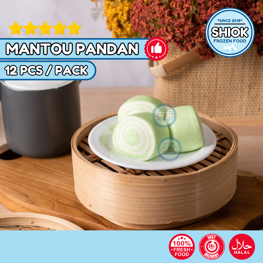 HALAL Dim Sum | Mantou Pandan - Pandan Mantou | 馒头 | 12pcs / Pack (KV Area SHJ) | Shopee Malaysia