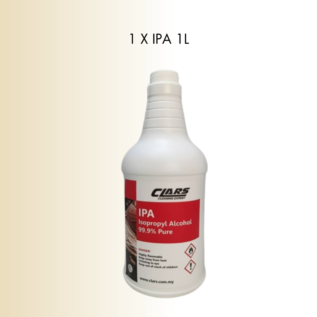 Clars IPA Isopropyl Alcohol 99.9% 1L for Car Detailing PPF Installation ...