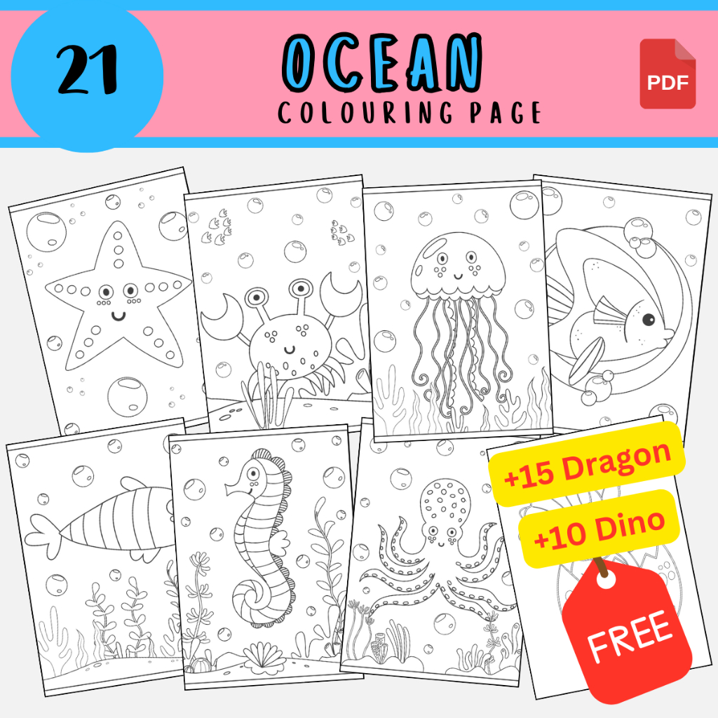 [PDF] B005 Ocean Colouring Pages | Kids & Adult Colouring Book | Shopee ...