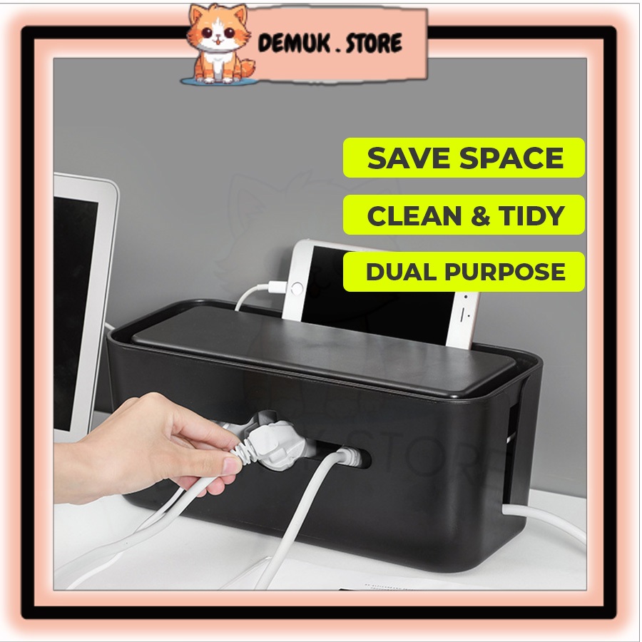 🔥Ready Stock🇲🇾 Cable Management Box Home Storage Organizer Power Strip ...