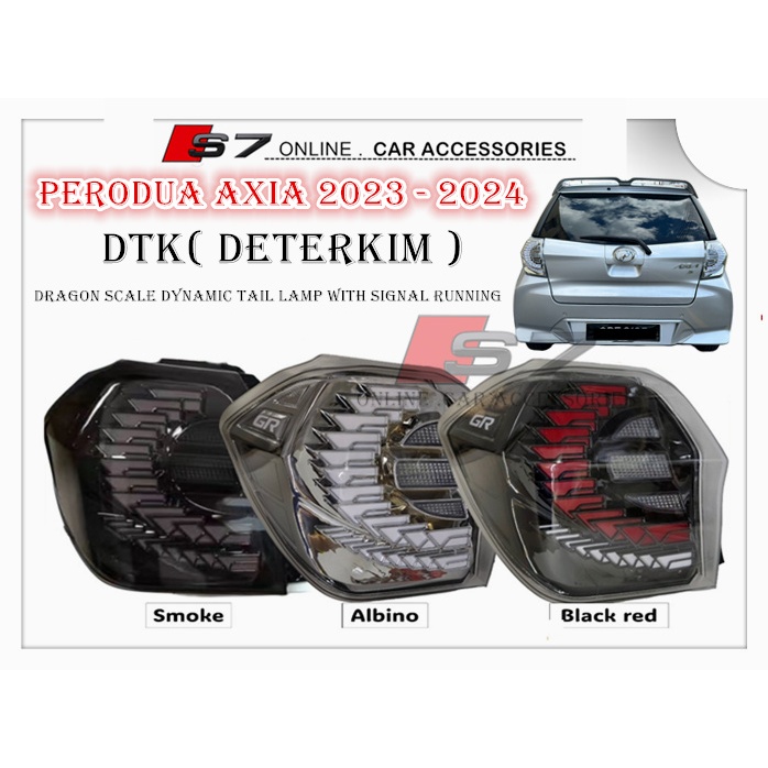 DTK Perodua Axia 2023 - 2024 Dragon Scale Dynamic Tail Lamp With Signal ...