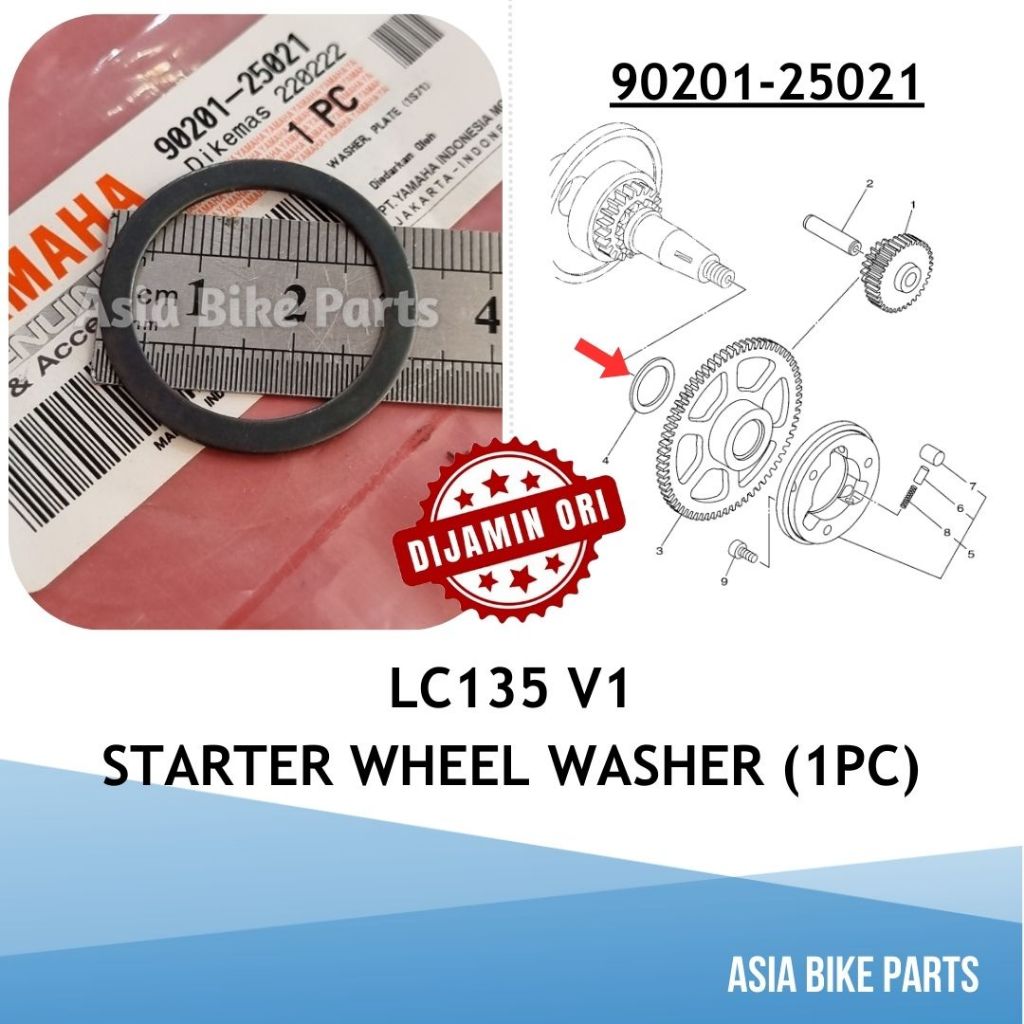 Yamaha Original LC135 V1 Starter Clutch Washer Fly Wheel Plate belah Magnet - 90201-25021 ...