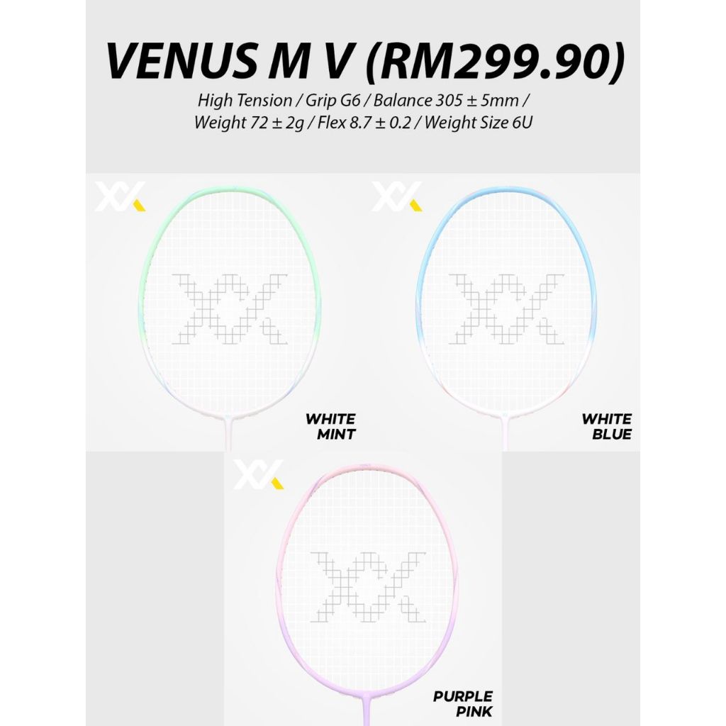 MAXX BADMINTON RACKET - VENUS M V (100% ORIGINAL) (6U) | Shopee Malaysia
