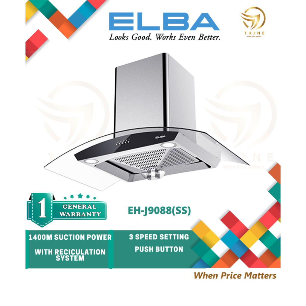 ELBA INFINITO EH-J9088(SS) 1400m3/hr DESIGNER HOOD | Shopee Malaysia
