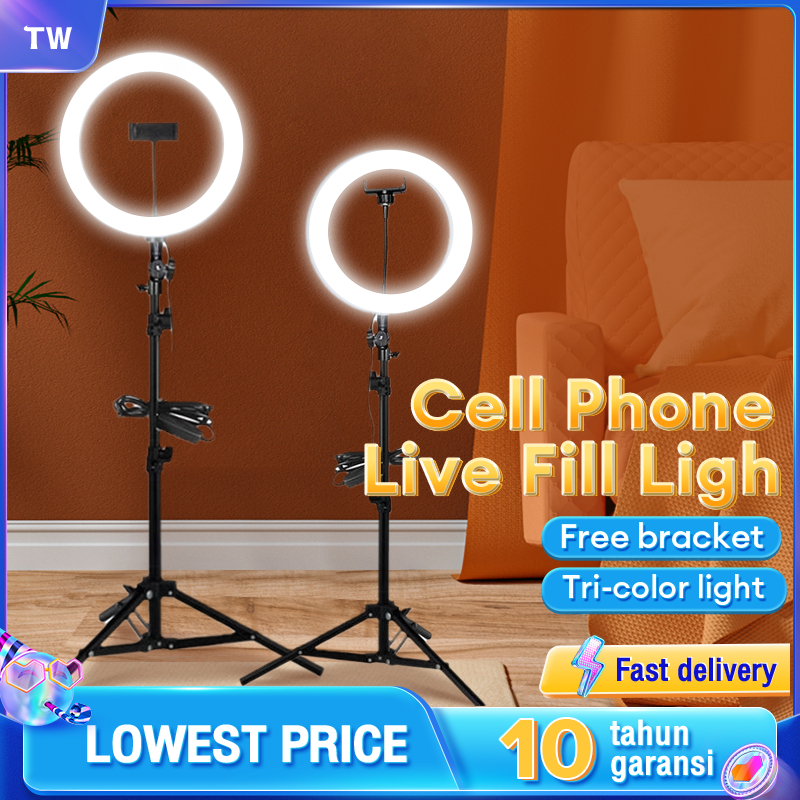 26CM 45CM Ring Light Selfie Stand LED Dimmable Fill Light 2.1M Tripod ...