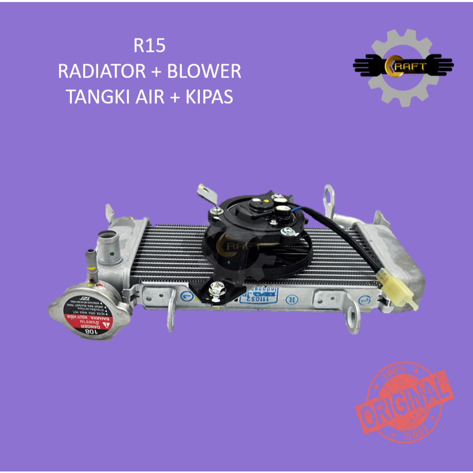 YAMAHA R15 RADIATOR + BLOWER FAN 100% ORIGINAL RADIATOR TANGKI COOLANT ...