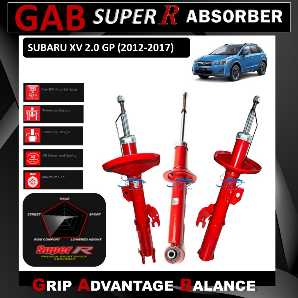 ORIGINAL SET GAB SUPER R FRONT ABSORBER / REAR ABSORBER - SUBARU XV 2.0 ...