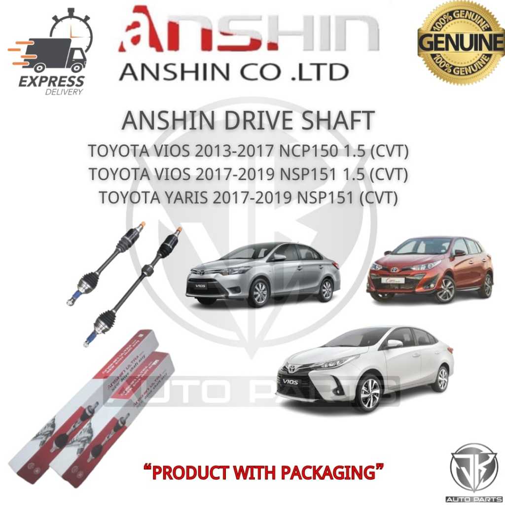 #ANSHIN#JAPAN DRIVE SHAFT TOYOTA VIOS 2017-2021 NSP151 1.5,YARIS 2017 ...