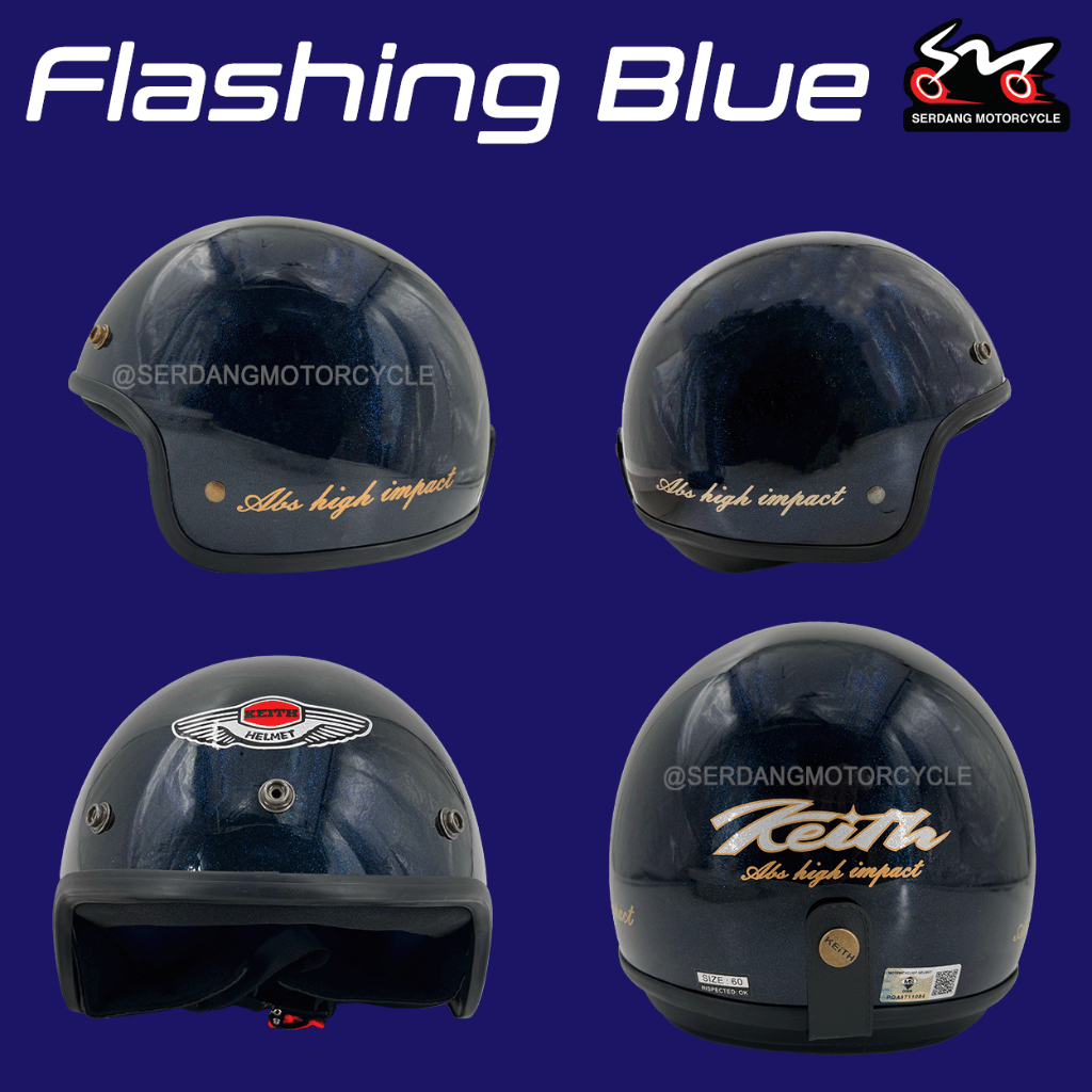 KEITH Half Cut Helmet SIRIM Approved Steng Topi Keledar with Smoke ...