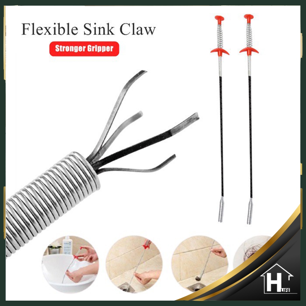 Four Claw Sink Toilet Hand Hook Spring Dredger Bathroom Hair Sewer Clog ...