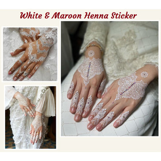 Henna Instant White Sticker Pengantin Inai Sticker Putih Lace Henna ...