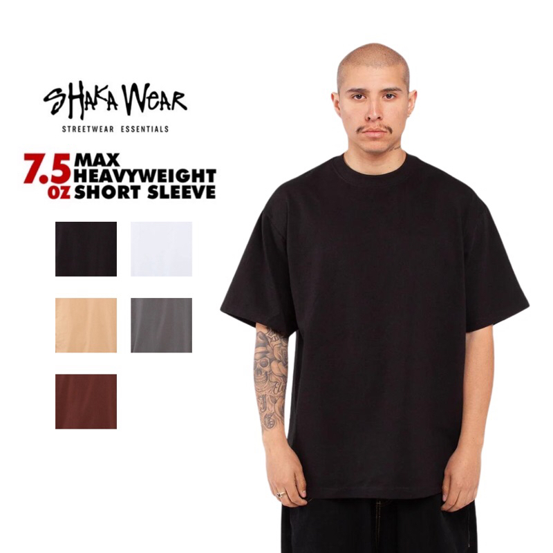 SHAKA WEAR Max Heavyweight Basic [255gsm] | Short Sleeve Oversized ...