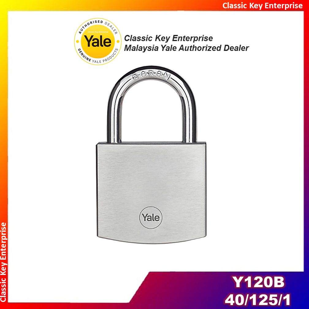 Yale Padlock Boron Shackle Chrome Finish Size 40mm (Y120B/40/125/1 ...