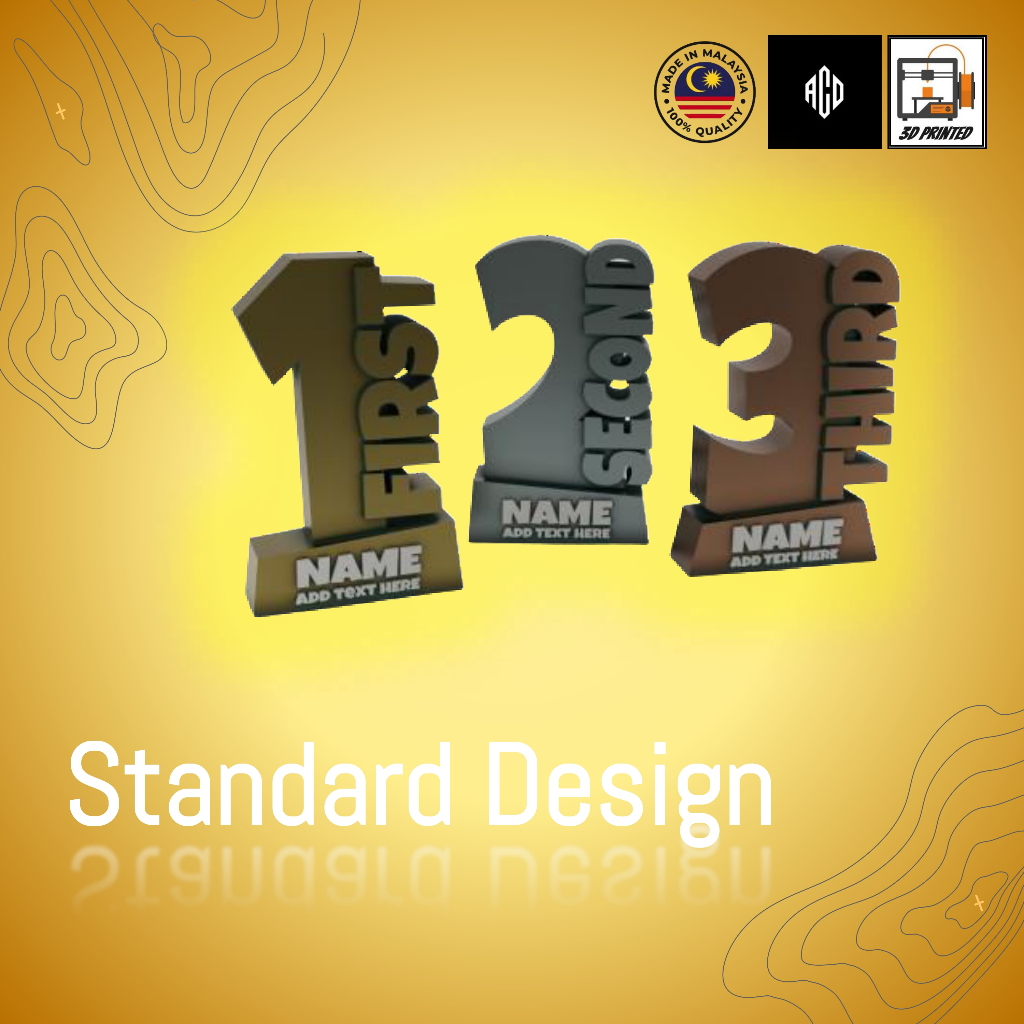Custom Premium Trophy - Customized Trophy designs 3D PRINTED | Shopee ...
