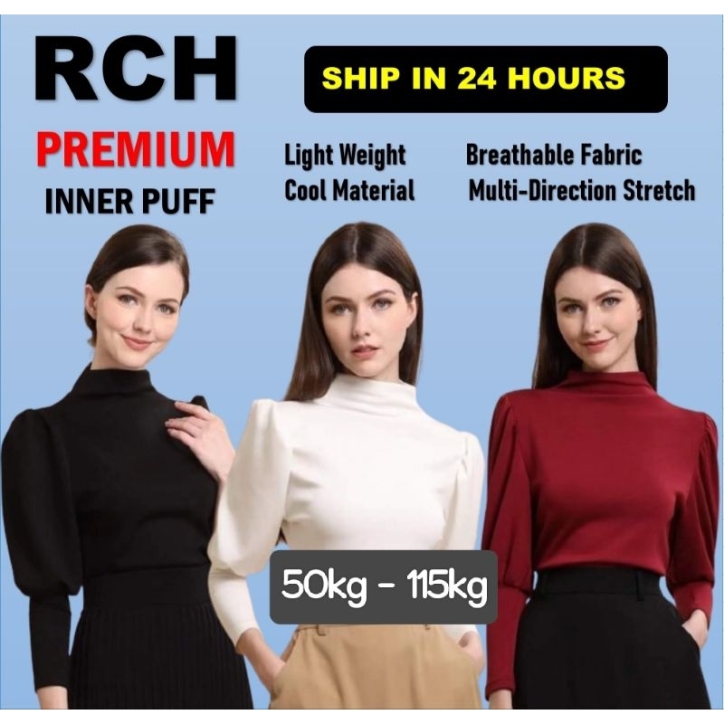 INNER PUFF / BLOUSE (Cotton Long Sleeve Blouse Casual Tops Shirts Plus ...