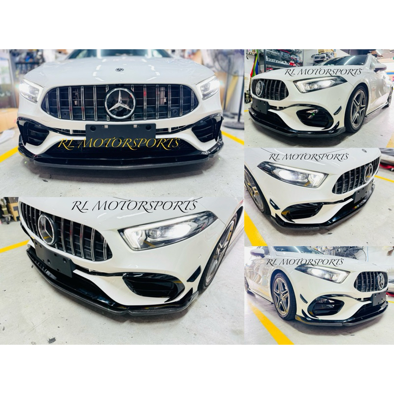 Mercedes Benz w177 v177 A35 A45s Brabus Amg carbon front side lip skirt ...