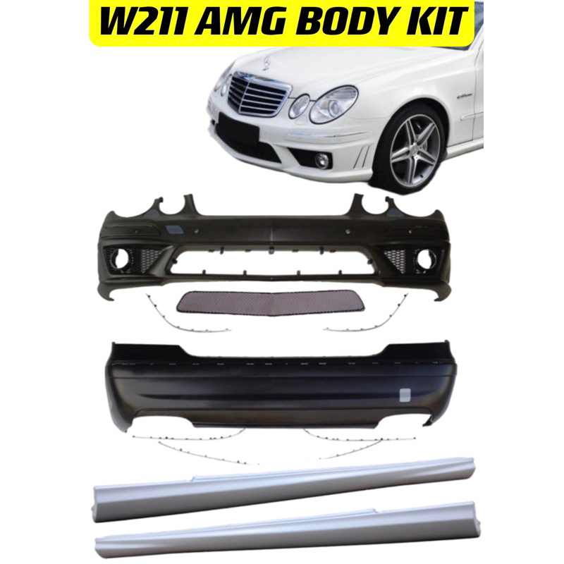 MERCEDES BENZ W211 E63 AMG FRONT / REAR BUMPER / SIDE SKIRT BODYKIT ...