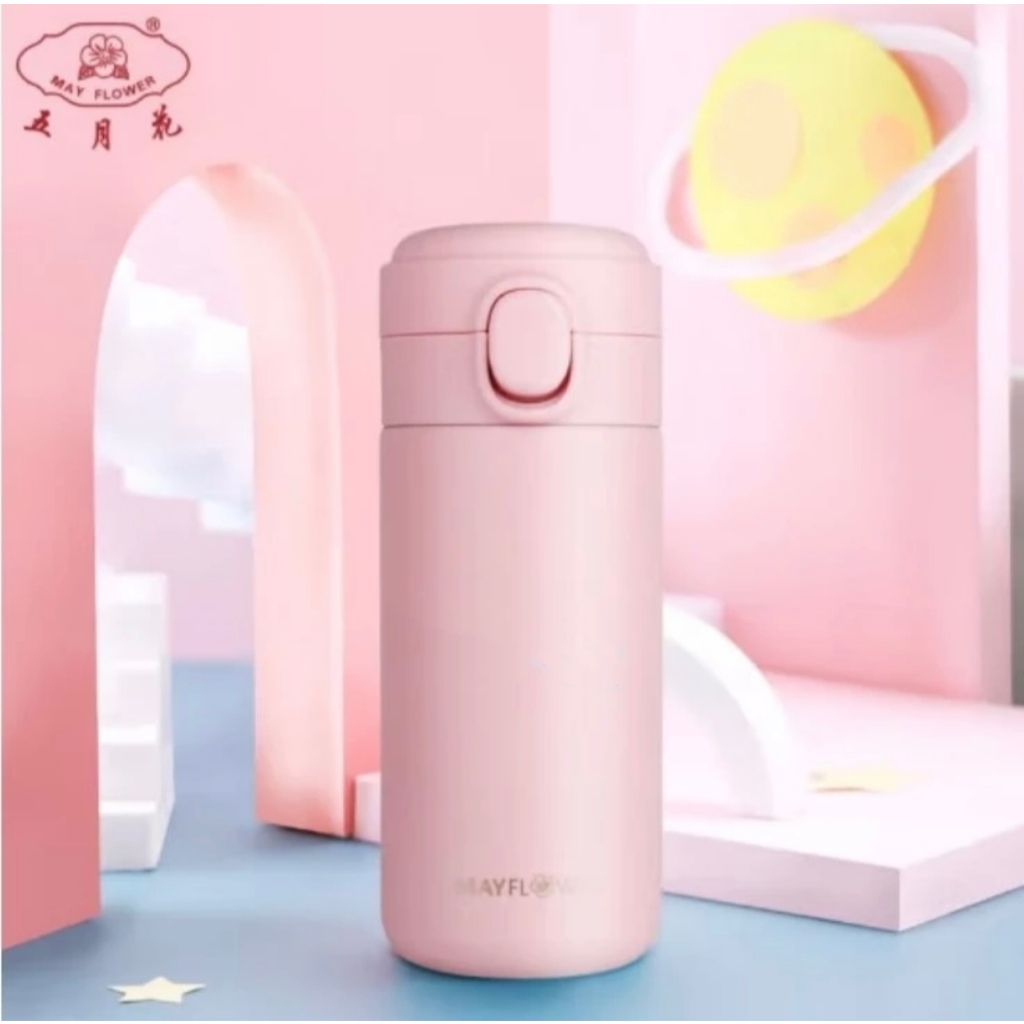 MAY FLOWER 304 STAINLESS STEEL MINI COUPLE VACUUM LOCK CUP BOTTLE 330ML (Sylvia Beauty) | Shopee ...