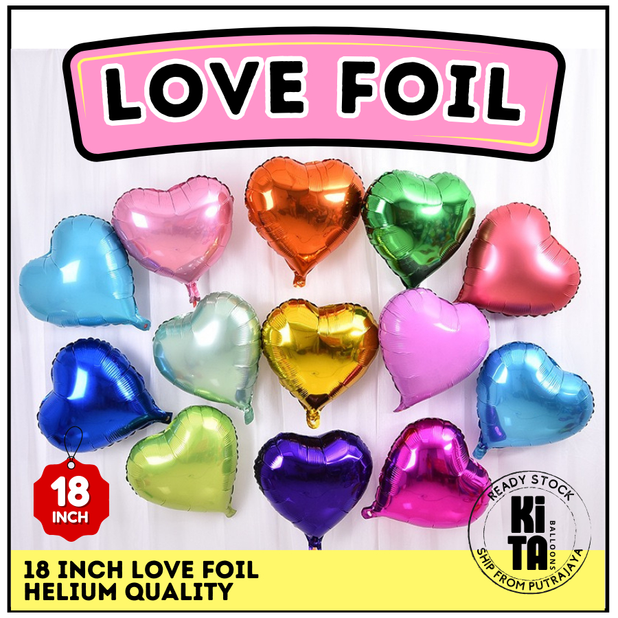 18 Inch Heart Shape Love Foil Balloon [18L] Wholesale | Shopee Malaysia