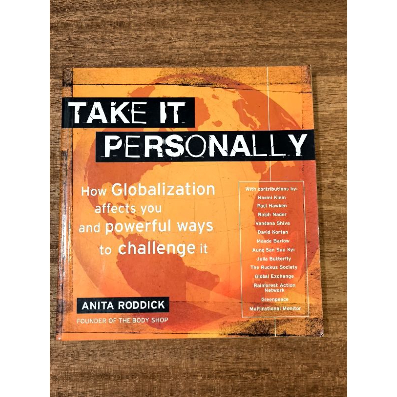 Take It Personally How Globalization Affects You Book Anita Roddick ...