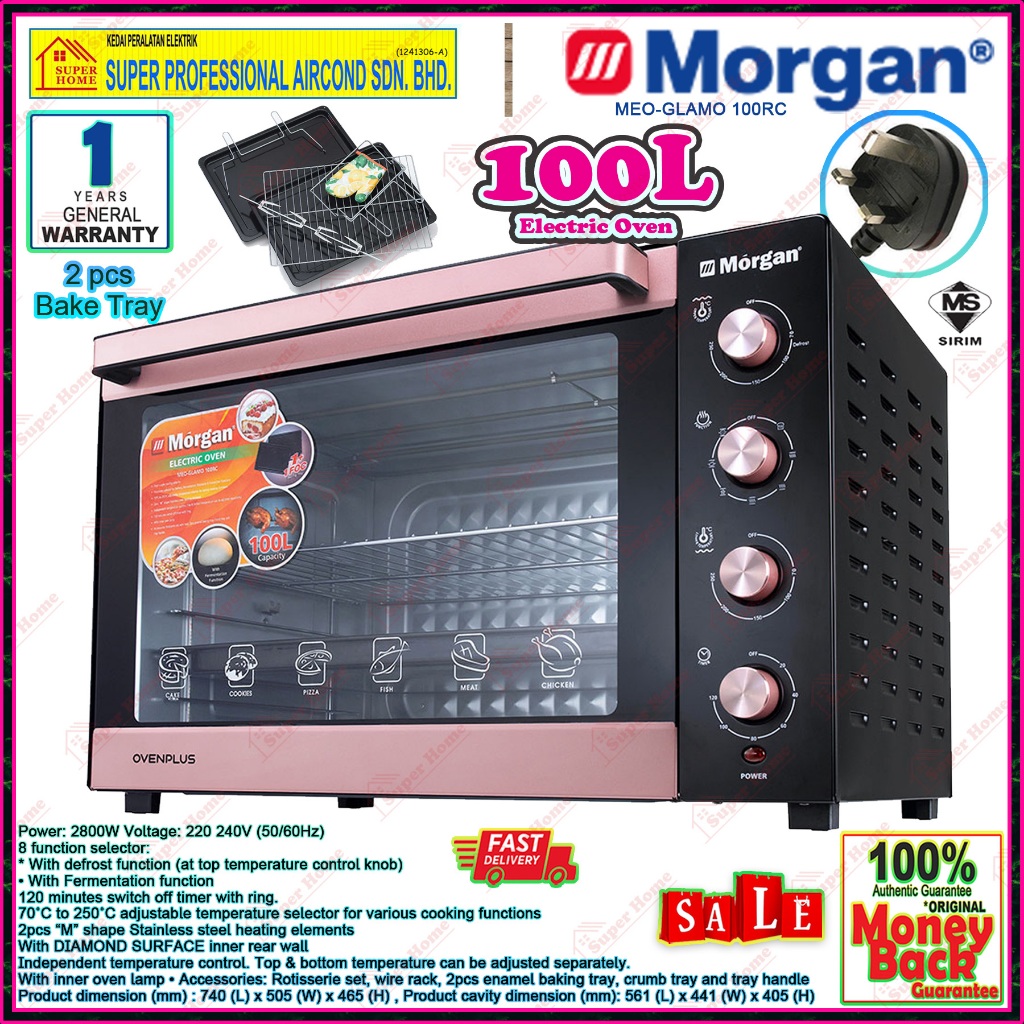 Morgan Electric Oven MEO-GLAMO 100RC Dual Temperature Control Electric Oven (100L) | Shopee Malaysia
