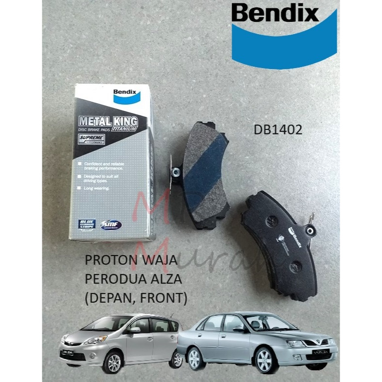 Original Bendix DB1402 ALZA lama 2009, WAJA Front disc pad brake pad ...