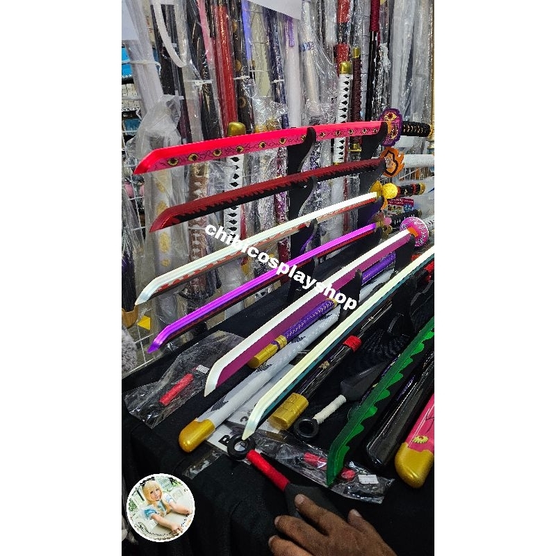 demon slayer wooden LED katana cosplay collection type c Rechargeable ...