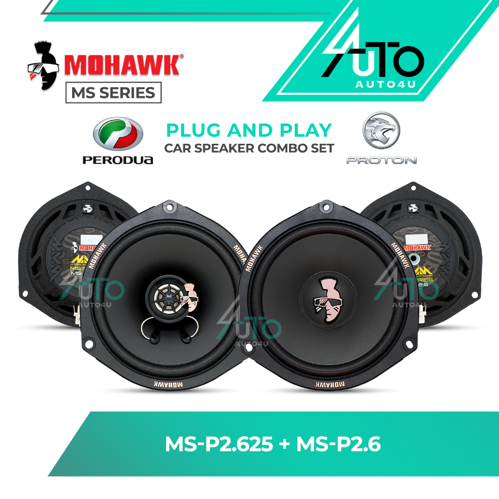Mohawk Speaker Plug & Play Car Speaker Combo 6 inch 2-Way MS-P2.6 MS-P2.625 OEM Pintu Perodua ...