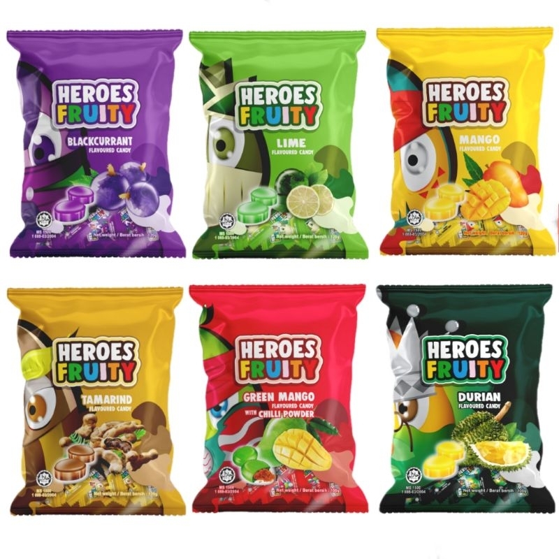 [TKM] Heroes Fruity Candy 100g-120g | Shopee Malaysia