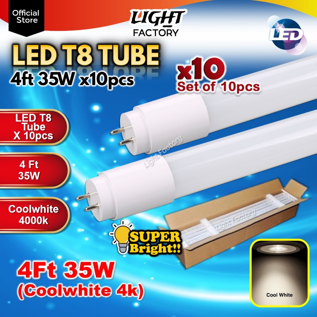 [SET 10pcs] 2ft 4ft 11W 22W 30W 35W LED T8 Casing LED Fitting T8 LED Tube Single/Double 2 feet 4 ...