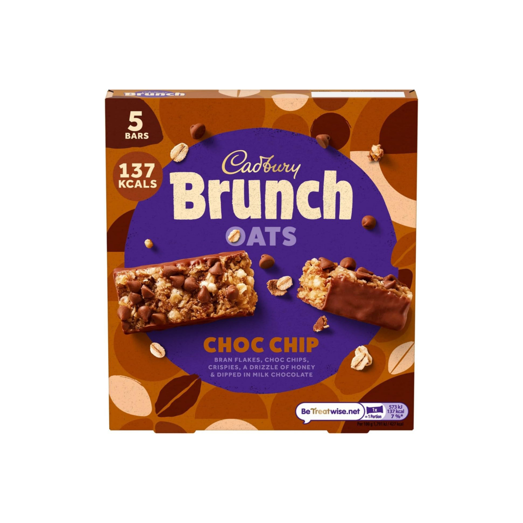CADBURY Brunch Bar Choc Chip Peanut Brunch Oats Choc Chip 160G | Shopee ...
