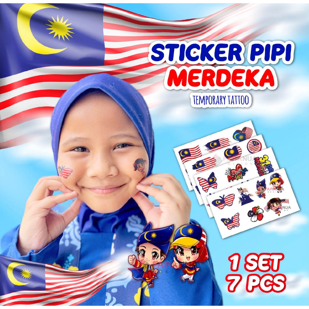 STICKER PIPI MERDEKA, STICKER TATOO REMOVABLE & WASHABLE | Shopee Malaysia