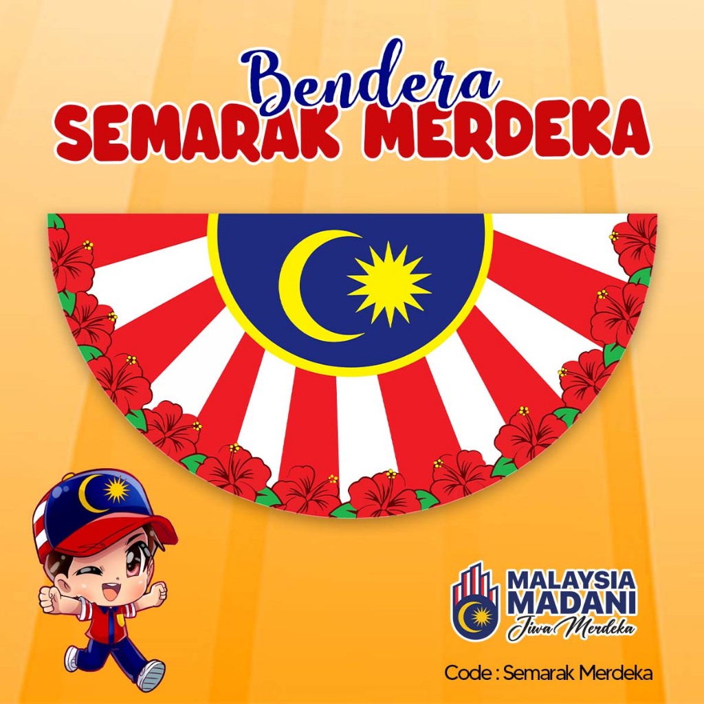 10pcs Hiasan Deko Semarak Hari Merdeka National Day Flag Sekolah ...