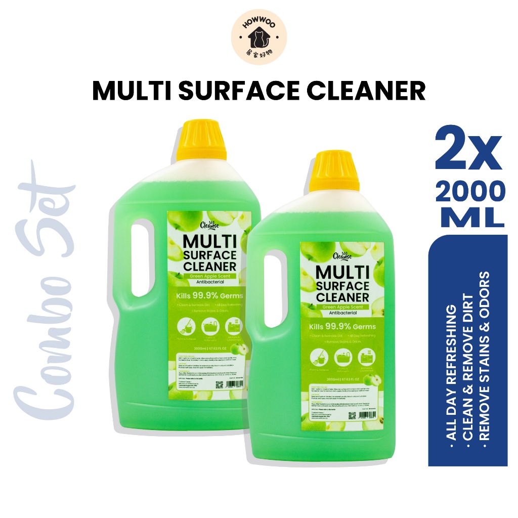 *Bundle* Cleanse360 Anti-Bacterial Multi Surface Cleaner [2000ml x 2 bottles | 5000ml] Floor ...