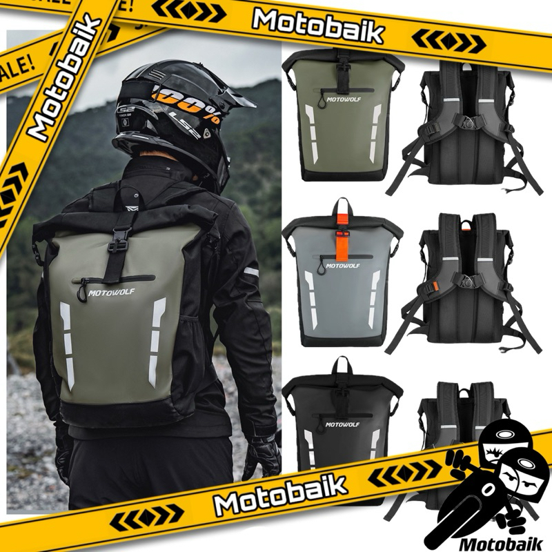 🇲🇾 MOTOWOLF MDL0716 Waterproof Rainproof Backpack Bag Galas Kalis Air ...